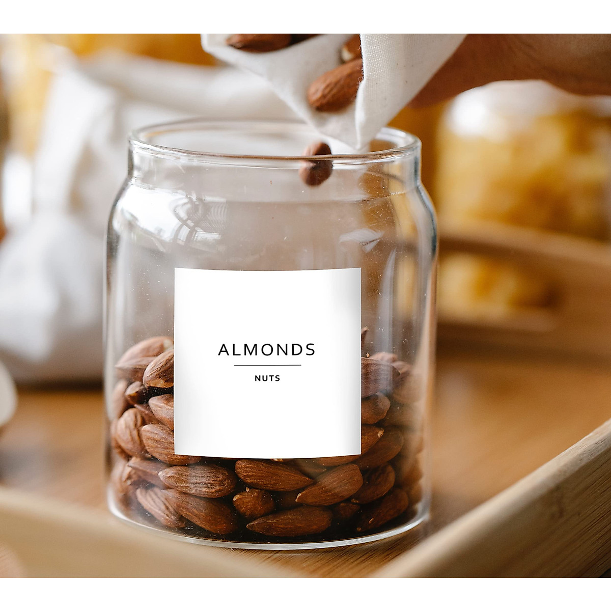 Dekluttr Pantry Labels for Containers Waterproof Minimalist Preprinted Canister Labels Pantry Organization Labels for Food containers Plastic and Glass White Vinyl Label Set Only Pantry 1