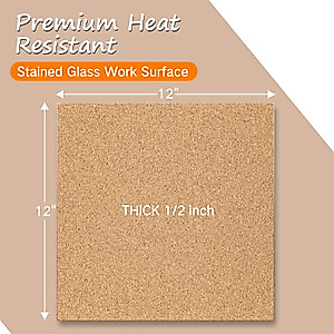 12" X 12" Stained Glass Supplies, 1/2" Thick Heat Resistant Stained Glass Work Surface, Stain Glass Tools and Supplies to Protect Table and Countertops from Damage - by Godora
