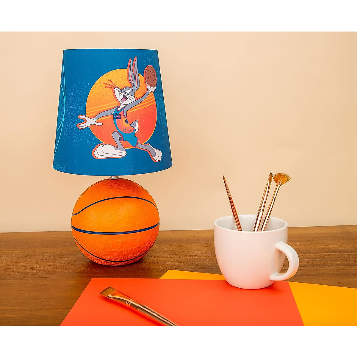 Space Jam 2: A New Legacy Tune Squad Basketball 3D Desk Lamp, Bugs Bunny Mood Light | Home Decor Accessories And Room Essentials | Official Looney Tunes Collectible | 14 Inches Tall