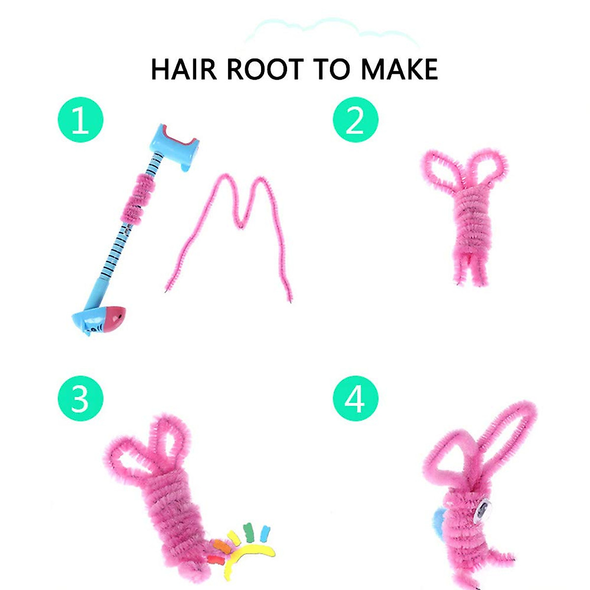 Lind Kitchen 100 PCS Black Fuzzy Chenille Stems Pipe for Arts and Crafts Handmade DIY Twisting Rods