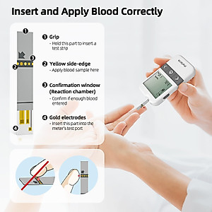 Metene AGM-513S Test Strips for Diabetes, 100 Count Blood Glucose Test Strips, Use with Metene AGM-513S Blood Glucose Monitoring System Only (No Monitor)