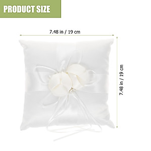 Totority Bridal Lace Ring Bearer Pillows- Elegant Wedding Ring Holder Pillow- Decorative Wedding Accessories and Supplies for Engagement and Wedding 20cm/79in