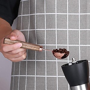 KKC HOME ACCENTS Coffee Scoop for Ground Coffee 1 Tablespoon,Tea Scoop for Loose Tea,Wood Long Handle Coffee Bean Scoop, Long Handle Coffee Measuring Spoon,Gold,1 tbsp,6.7 inch