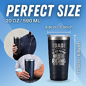 Onebttl Biker Dad Motorcycle Gifts for Men, Tumbler Travel Coffee Mug, Grandpa, Rider, Stainless Steel 20oz/590ml - Riding is My Game