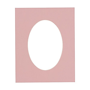 CountryArtHouse Pink Acid Free 8x10 Oval Picture Frame Mat with White Core Bevel Cut for 5x6 Pictures - Fits 8x10 Frame - Pack of 1 Matboard