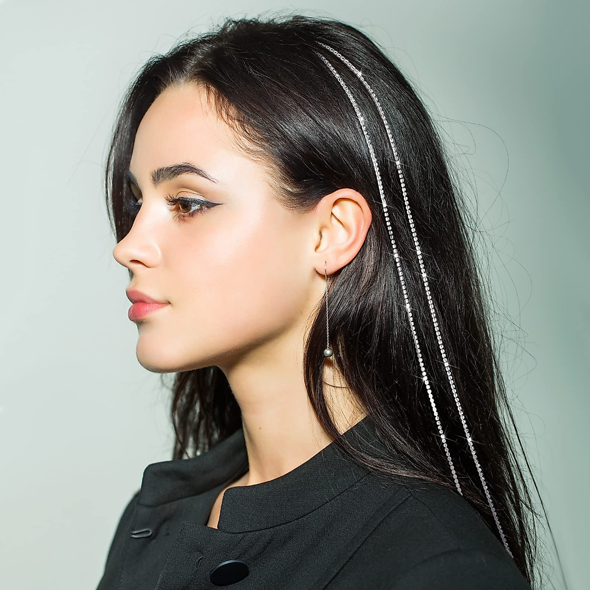 Chunyin Women's Hair Clip, Rhinestone Hair Accessories, 6 Count (Shiny Silver)