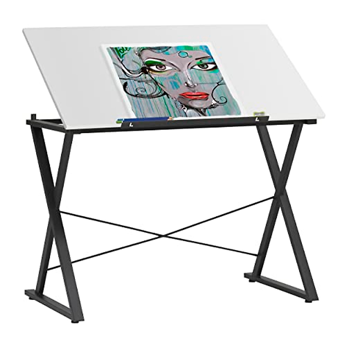 Studio Designs Modern Axiom Artists Drawing Table - Charcoal and White