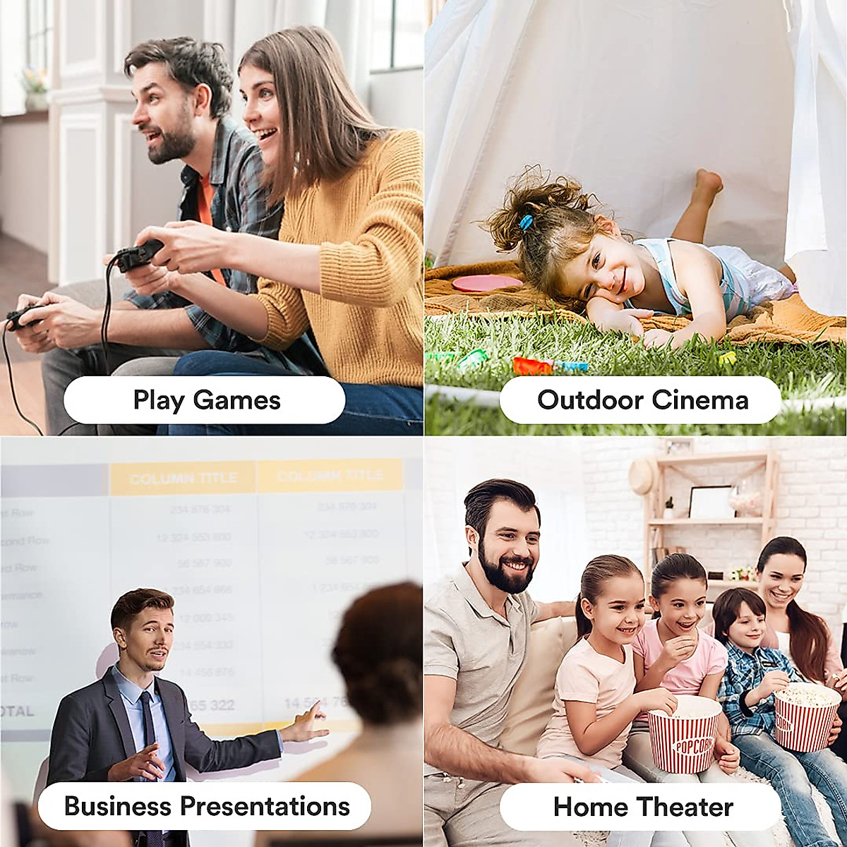 HD Portable LCD Home Theater Video Projector, Supports up to 1080P, by Core Innovations