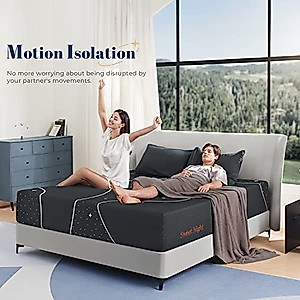 Sweetnight Queen Mattress, 12 Inch Gel Memory Foam Mattress in a Box, Plush Comfort Queen Size Mattress for Motion Isolation & Pressure Relief, Gray, Starry Night Grey