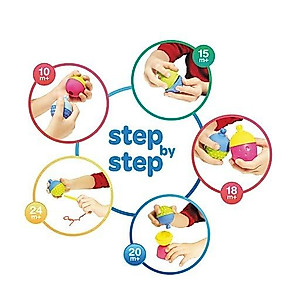 Lalaboom 12 Piece Baby Toddler Beads – Montessori Educational Shape and Color STEM Construction Toy 10 Months to 3 Years - BL100, Multicolor