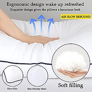 HOOMQING Bed Pillows for Sleeping 2 Pack,Pillows Queen Size Set of 2 for Side Back and Stomach Sleepers, Cooling Pillows,Down Alternative Filling Luxury Soft Supportive Plush Pillows (White, Queen)