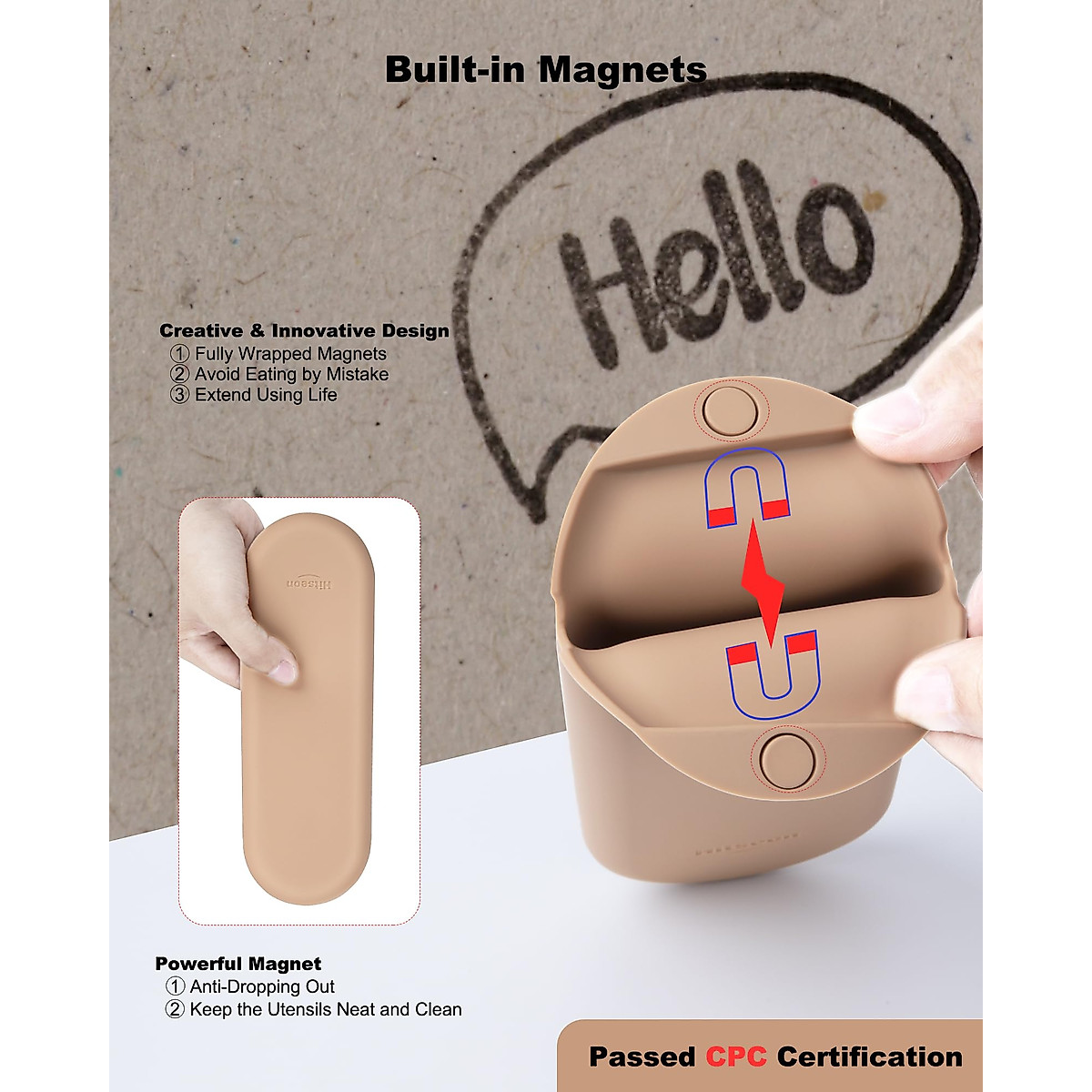 Hitseon Silicone Pencil Case Aesthetic, Soft Magnetic Portable Pen Case for Pencil Tools Organizer, Durable Easy to Clean Pencil Box for Boys Girls Adults School Office (Black)