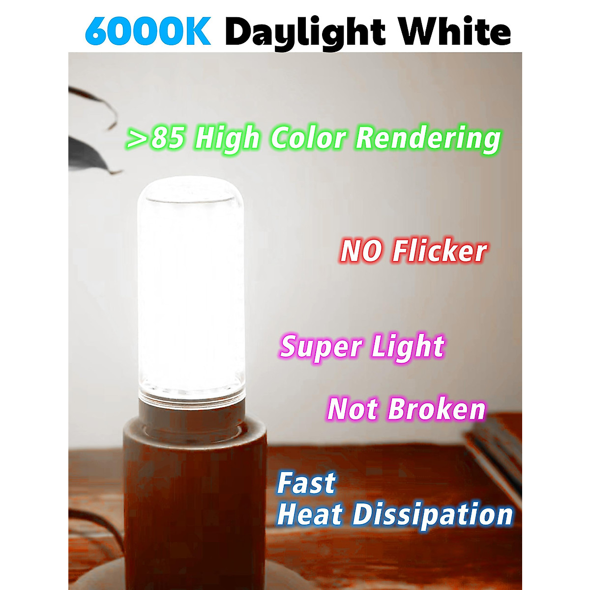 Xyanmc E26/E27 LED Bulb, 150w Equivalent 2000 Lumen 6000K Daylight White 15W Ceiling Fan LED Light Bulb for Home Garage Warehouse Indoor Outdoor Led Corn Bulb Pack of 1