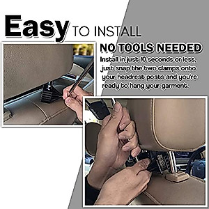 Car Expandable Clothes Hanger Bar by Zone Tech and Zone Tech Chrome Headrest Car Hanger for Jacket Suit Coat