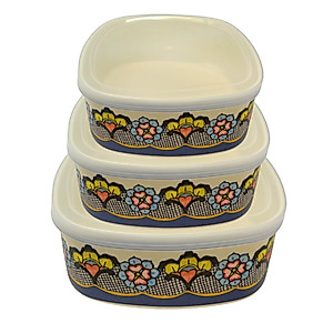 GODAGE 6-Piece Melamine Food Storage Containers with Airtight Lids, Nesting Bowl Set, Stackable & Unbreakable, BPA-Free, Dishwasher & Freezer Safe (Square)