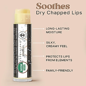 USDA Organic Lip Balm - USA Made with Natural Ingredients, 4 Pack Unflavored Chapstick for Dry Lips, Valentines Day Gifts, Birthday Gifts for Her & Him, Beauty Gifts, Lip Moisturizer, Mens Gift Ideas