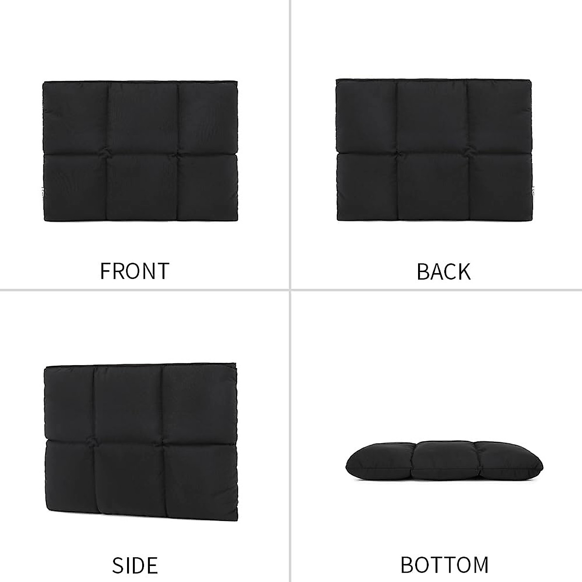 Canvaslife Puffy Laptop Sleeve - 13 Inch, 13.5 Inch & 12.9 Inch MacBook Pro Air Compatible - Quilted Puffer Laptop Case for Women (Black)