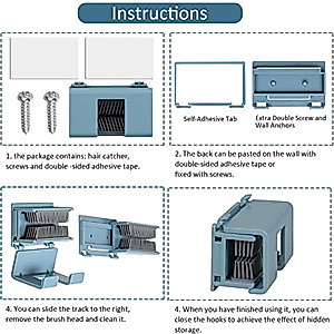 Hair Catcher Shower Wall, Hair Trap for Shower Drain, Hair Catcher for Shower, Shower Drain Hair Catcher Bathroom Wall Hair Collector for Bathtub Drain Hair Collector