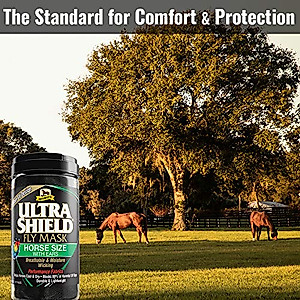 Absorbine UltraShield Equine Fly Mask, UV Protection, Horse Size with Ears