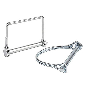 Favordrory 20 Pieces Shaft Locking Pin Safety Coupler Pin 1/4 Inch Diameter in 2 Shapes of Square and Arch for Farm Trailers Wagons Lawn Garden, Silver