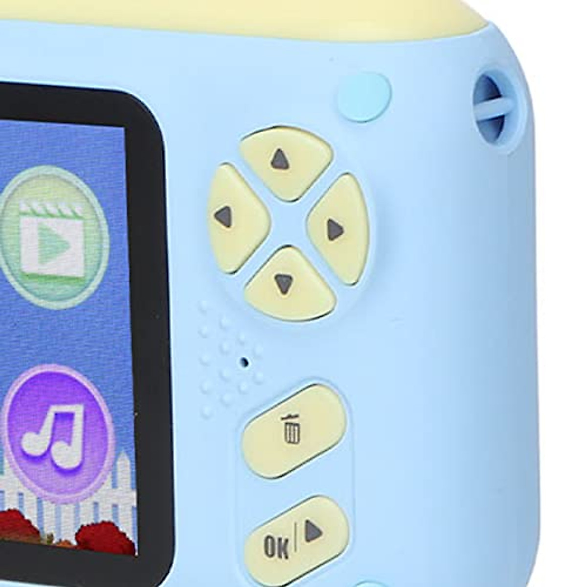 Jeanoko Kids Camera Dual Camera USB Charging Cartoon Kids Selfie Camera Inbuilt Puzzle Games with USB Cable Bracket User Manual for Home Outdoor Use