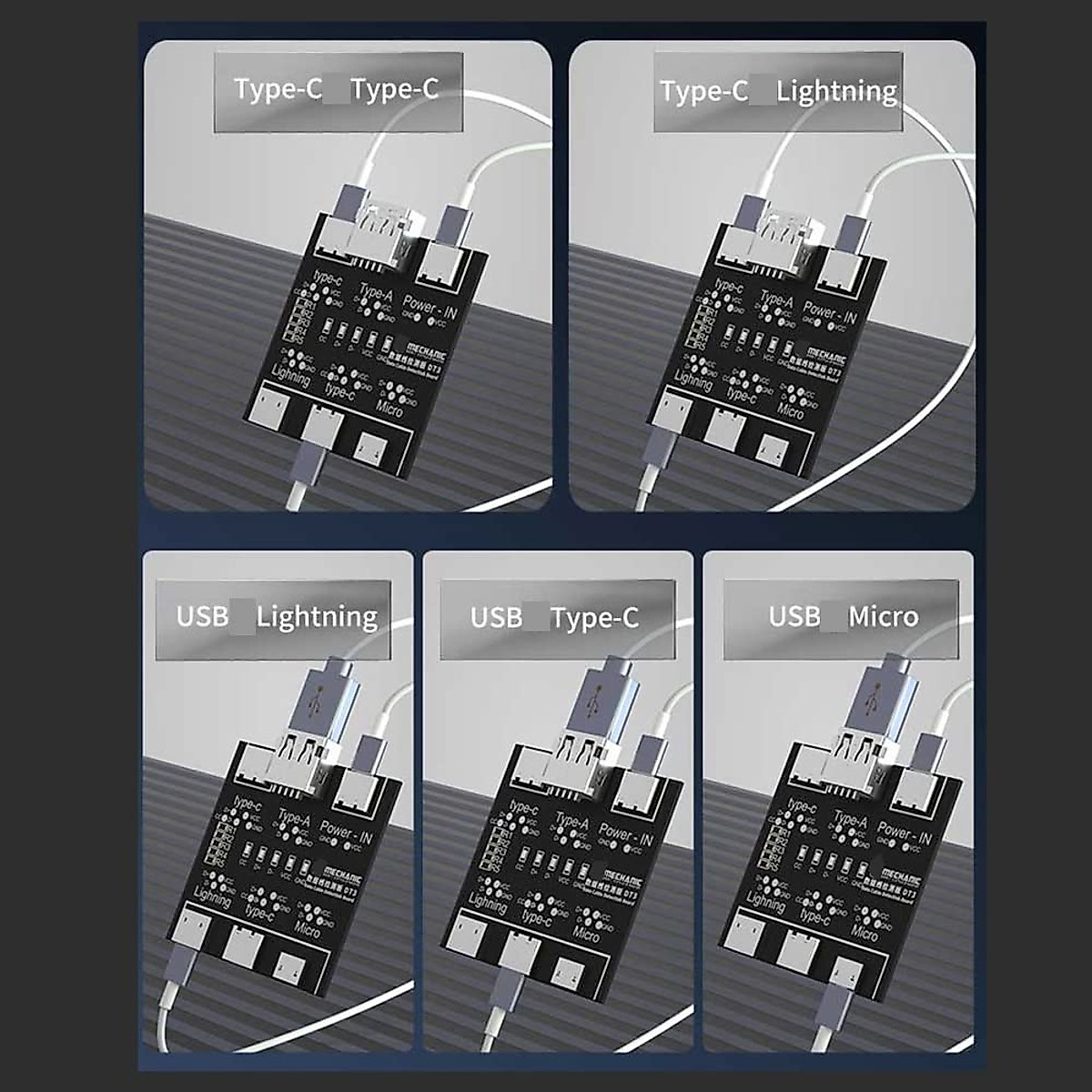 OWLEEN DT3 Data Board USB Cable Tester for iOS Android Type-C Short Circuit On-Off Switching Board Repair