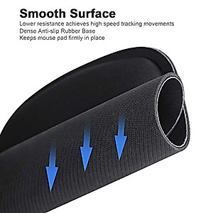 YXLILI Ergonomic Mouse Pad with Wrist Support, Gaming Mouse Mat with Gel Wrist Rest, Easy Typing & Pain Relief, Non-Slip Rubber Base, Waterproof Mousepads for Home Office Working Studying -Black