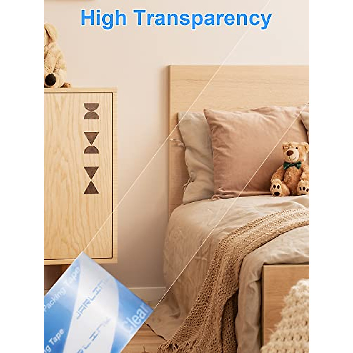 JARLINK Upgraded Version Clearer Packing Tape 12 Rolls, Heavy Duty Packaging Tape for Shipping Packaging Moving Sealing, 2.7mil Thick, 1.88 inches Wide, 60 Yards Per Roll, 720 Total Yards