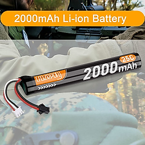 Crazepony Splatter Ball Battery 7.4V 2000mAh Airsoft Battery Pack 2Pcs 25C Lithium-ion Water Bead Rechargeable Batteries with SM2P Plug to Mini Tamiya Cable for SRB400 SRB400-SUB and SRB1200
