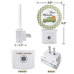 Night Light Plug into Wall, LED Nightlights Thanksgiving Green Truck Pull Pumpkin Small Nightlight Auto Dusk-to-Dawn Sensor Lamp LED Night Lights for Kid's Bedroom, Bathroom