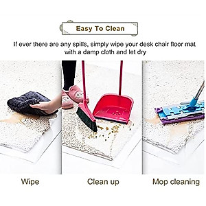 Clear PVC Desk Chair Mat 1.5mm Vinyl Floor Protector Mat,Chair Mat-PVC Transparent Non-Slip Durable Floor Protector Mat for Office Home Hard Floor Carpet Hallway Hardwood Floors Mat Protect Pad,60/80