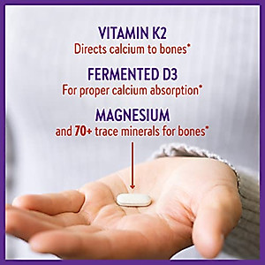 New Chapter Calcium Supplement - Bone Strength Organic Calcium with Magnesium, Vitamin D3+K2, 70+ Trace Minerals for Bone Health, Gluten Free, Easy to Swallow - 120 Slim Tablets