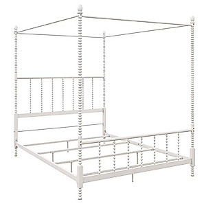 DHP Emerson Metal Canopy Bed in Full Size Frame in White