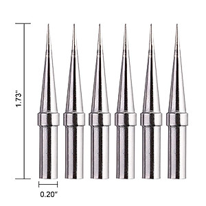 6pcs Replacement Tips Weller ET Soldering Iron Tips for WES51/50,WESD51,WE1010NA,PES51 / 50,LR21 ET Tip Series (6PCS-02)