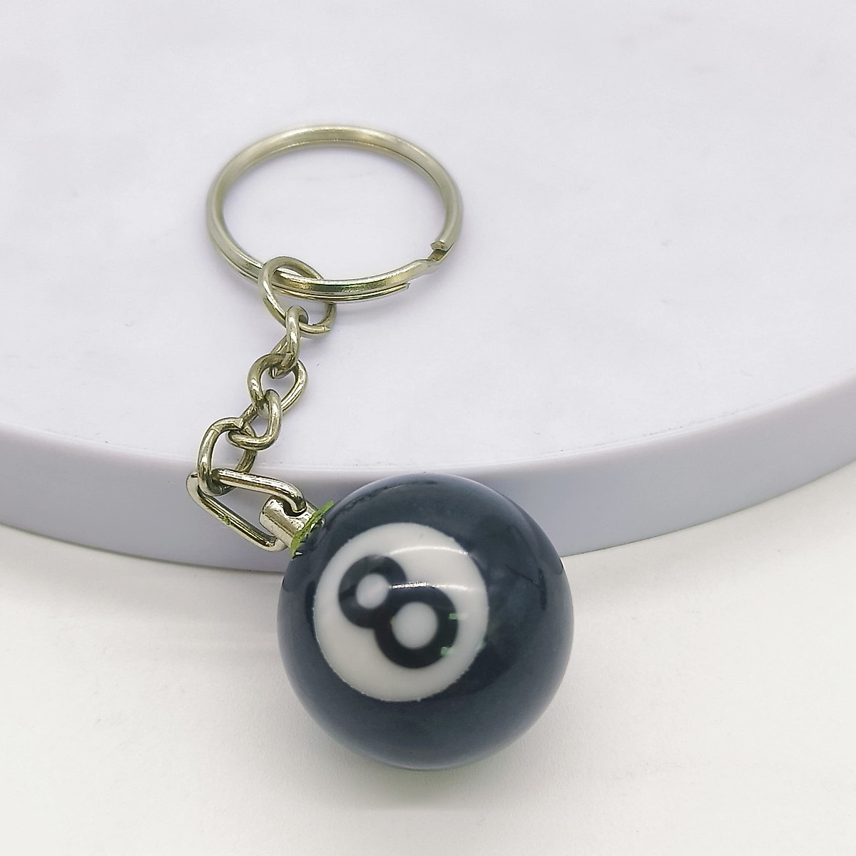 MauSong 8 Ball Keychain Creative Key Chain Diameter 0.98 In Pendant Decorative Small Pendant Creative Key Chain