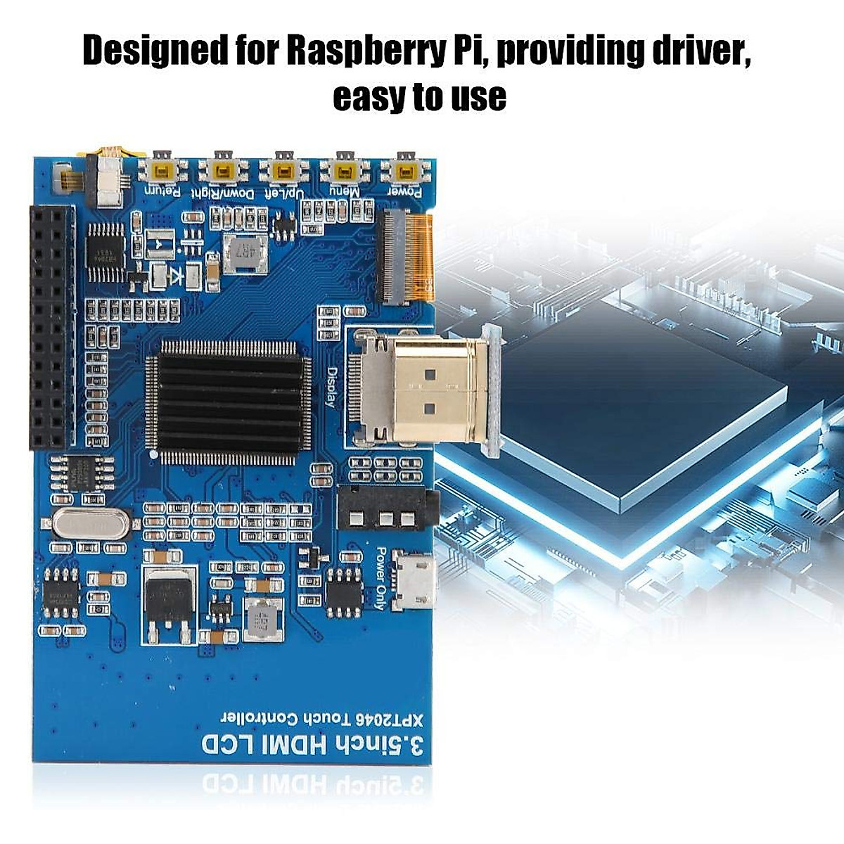 Tosuny Gaming Monitor, Portable Monitor 3.5 inch 1080P IPS Wide Viewing Angle LCD Touch Screen Display HDMI Monitor for Raspberry Pi 4B