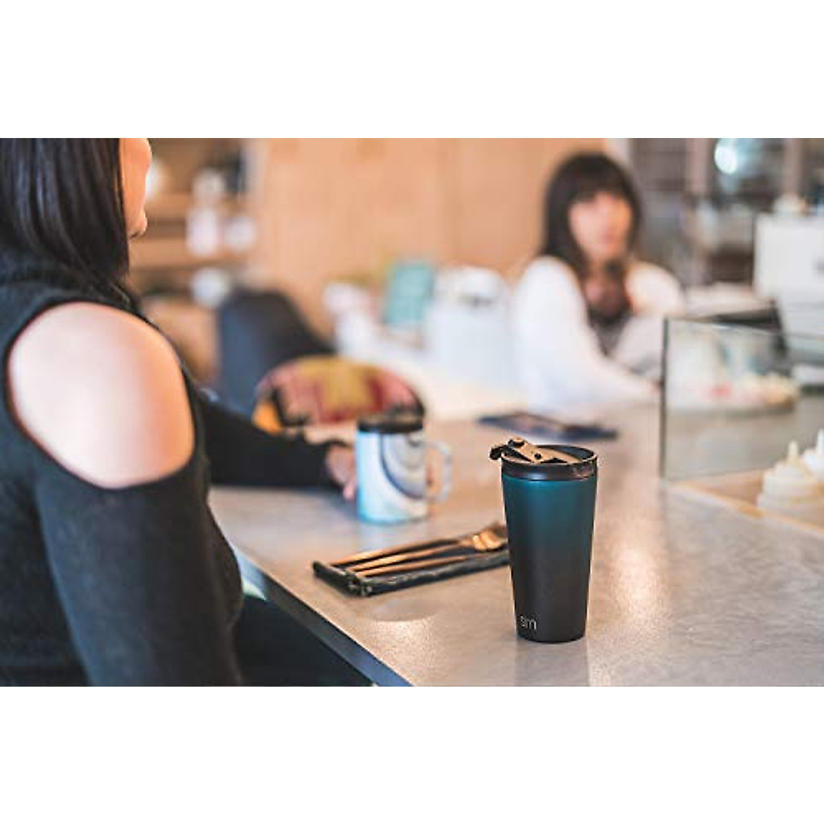 Simple Modern Insulated Tumbler with Lid and Straw | Iced Coffee Cup Reusable Stainless Steel Water Bottle Travel Mug | Gifts for Women Men Her Him | Classic Collection | 16oz | Riptide