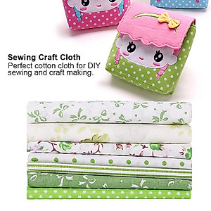 7pcs Different Pattern Patchwork Fabric Cotton Green Batiks Sewing Scrapbooking Quilting Artcraft for Sewing Craft Cloth DIY Wallet Cushion Cover(25cmx25cm)