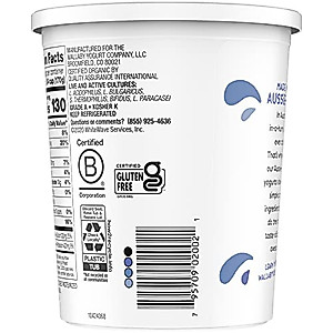 Wallaby Organic Aussie Smooth Whole Milk Regular Yogurt, Plain, USDA Organic, 32 oz.