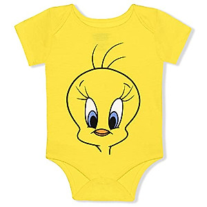 Warner Bros Looney Tunes Tweety Girls Short Sleeve Bodysuit for Newborn and Infant - Yellow