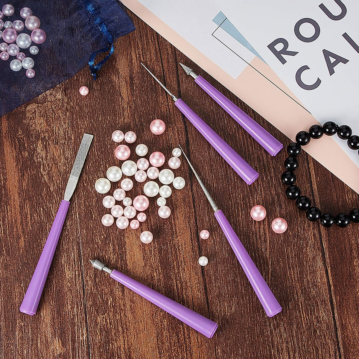 10 Pieces Diamond Tipped Bead Reamer Beading Hole Enlarger Tool for Glass Plastic Metal Wood Beads