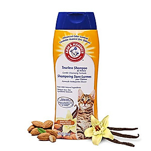 Arm & Hammer Tearless Kitten Shampoo for CatsNatural Cat Shampoo for Odor Control with Baking Soda, 20 Fl Oz Gentle Cleansing Kitten Shampoo in Sweet Almond Scent
