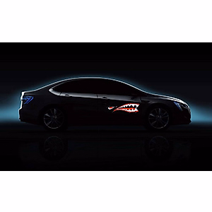 MOOCY 2Pcs Shark Teeth Mouth Kayak Stickers，Kayak Decals Waterproof DIY Funny Graphics Accessories for Kayak Canoe Fishing Boat Car Truck Jet Ski Hobie Dagger Ocean Boat Decoration