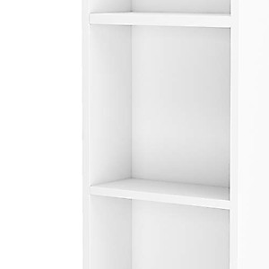 70.08inch Tall 3-Tier Bookcase with Drawers - White Narrow Bookcase with Cabinet , Open Storage Display Cabinet, 3-Cube Bookshelf for Living Room, Bedroom, Office 178 x 34 x 33 cm(L x W x H)