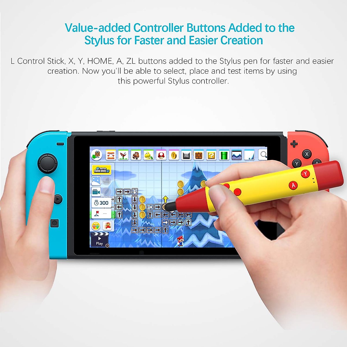 DarkWalker Stylus Touch Pen Wireless Bluetooth Game Controller, Stylus for Nintendo Switch Super Mario Maker 2