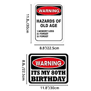 WERNNSAI 80th Birthday Decorations - 9 PCs 80s Old Zone Party Decorations, Funny Yard Banner for Grandma Grandpa, Table Centerpieces Door Wall Windows Signs Photo Booth Props for Men Women, Happy Bday Decor