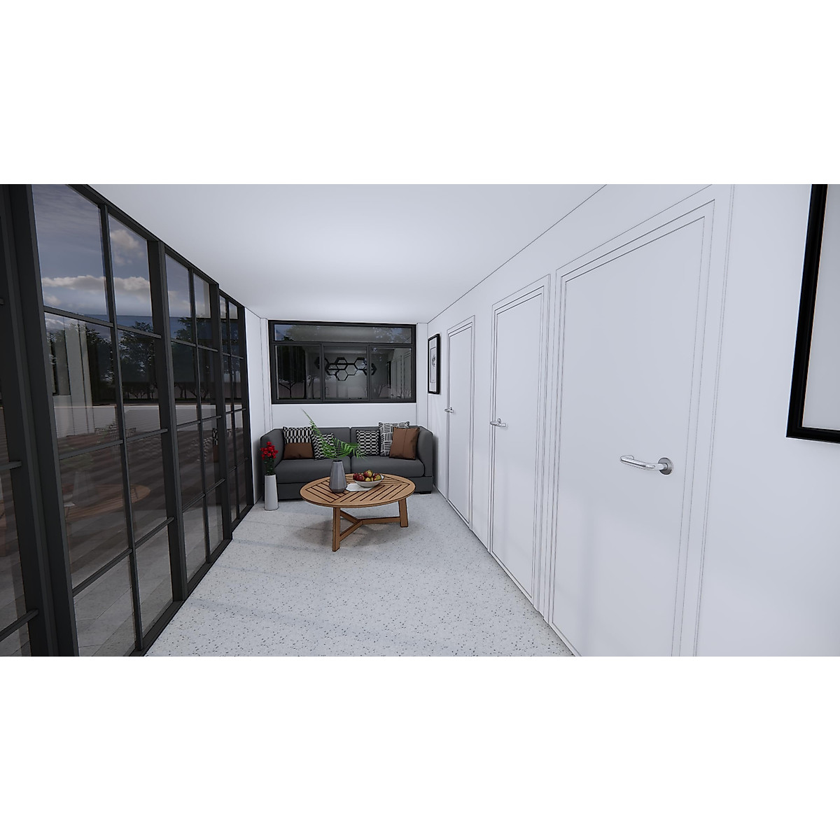 Barn Homes Prefabricated House with Bathroom and Kitchen, 20ft, Guest House, Tiny House, Mobile House, Modular Homes, Container Homes, Cabin Prefab, Tiny House to Live in (20FT)