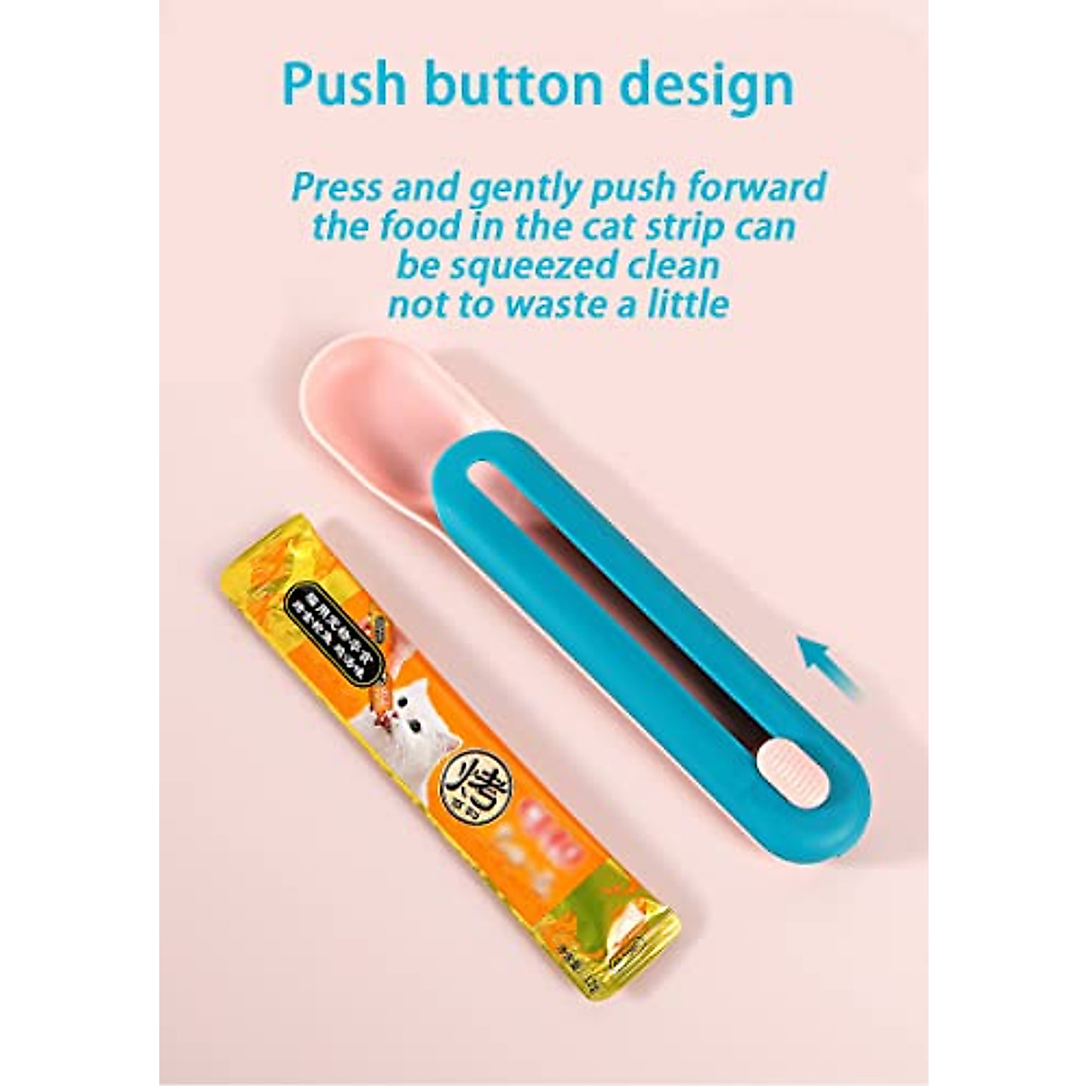 Nuatpetin Cat Food Spoon, Safe Cat Strip Squeeze Spoon, Reusable Cat Strip Lickable Liquid Treat Universal BPA Free Pet Feeder Spoon, Cat Wet Food Spoon, Pet Feeder Cat Treats Spoon Plastic