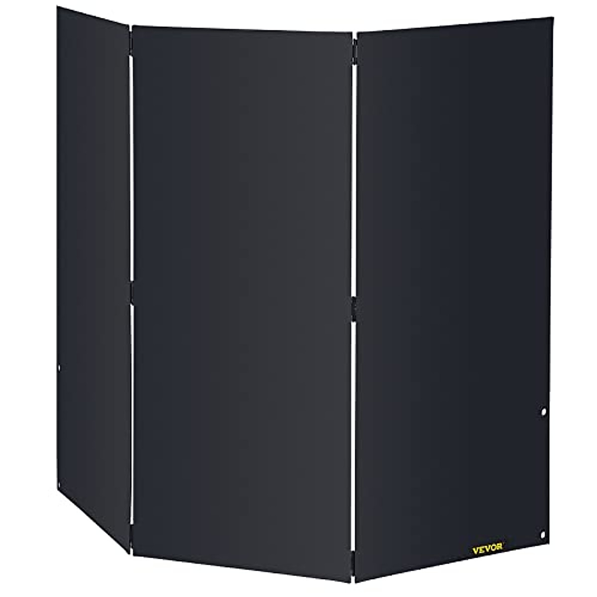 VEVOR Fireplace Screen, 47 x 34.3 Inch, 3-Panel Iron Freestanding Spark Guard with Support, Metal Craft, Broom Tong Shovel Poker Included, for Fireplace Decoration & Protection, Black