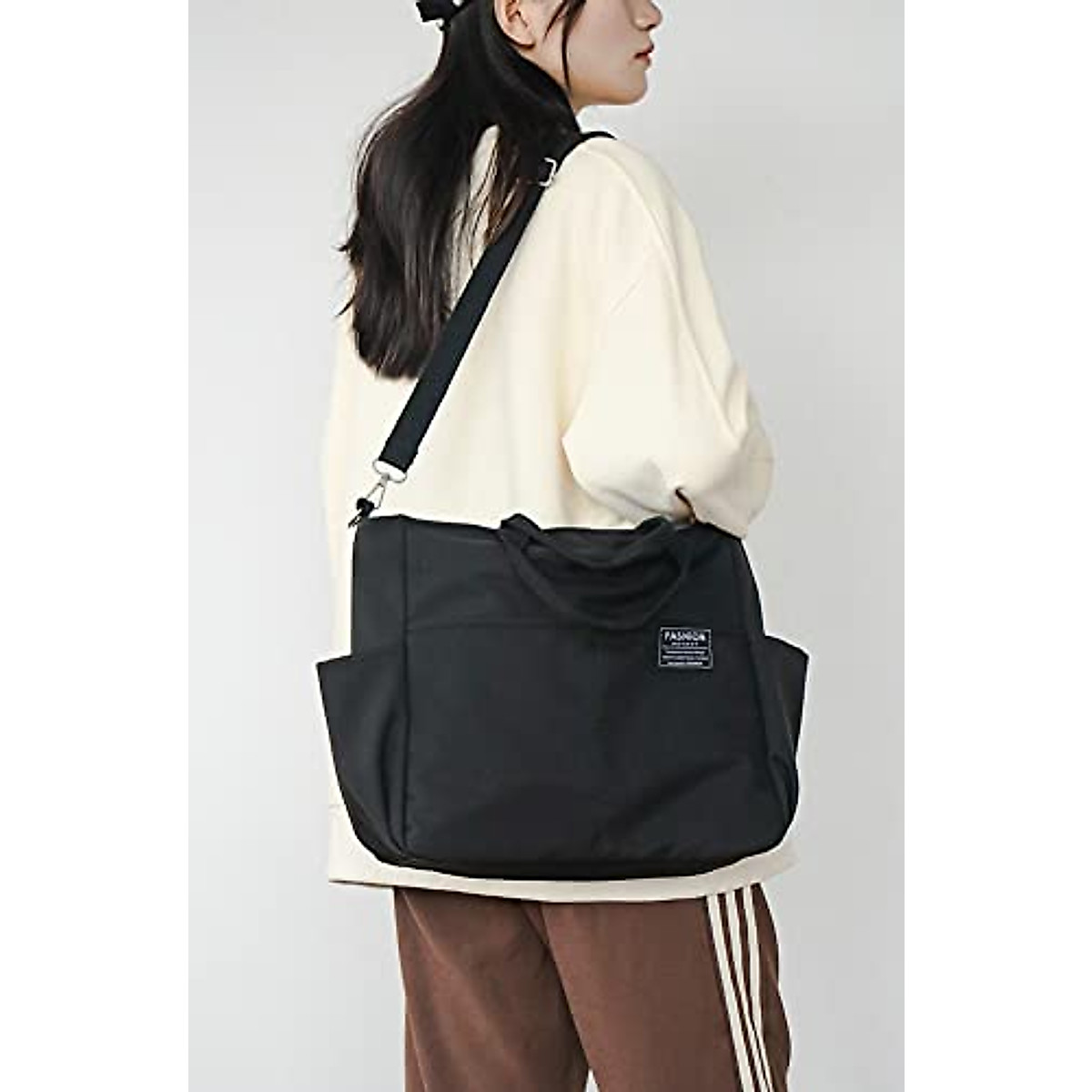 Hobo Bag Unisex Tote Bag Stylish Students Casual Large Canvas Handbag School Shoulder Bag